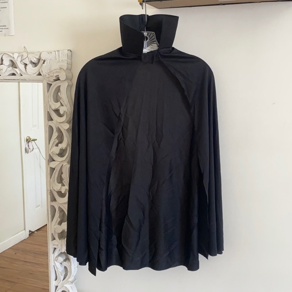 Accessories | New Black Collared Silky Open Front Cape Cosplay ...